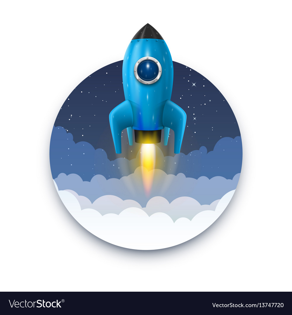 Space rocket launch startup creative idea rocket Vector Image