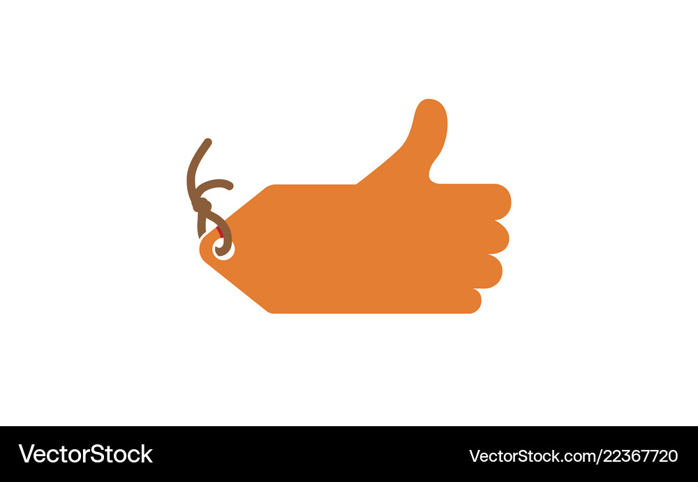Thumb up sold label price logo Royalty Free Vector Image