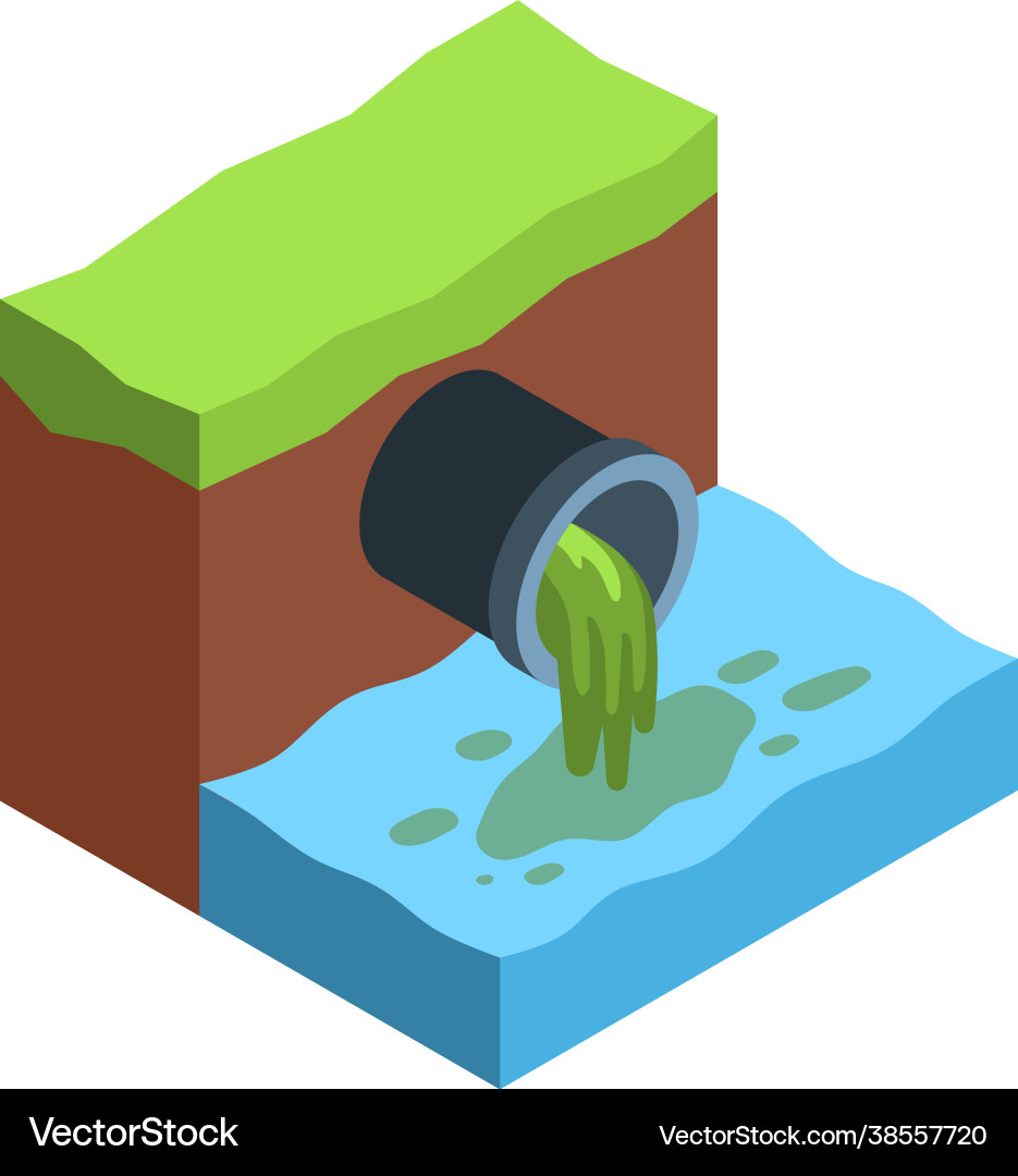 Water pollution icon Royalty Free Vector Image