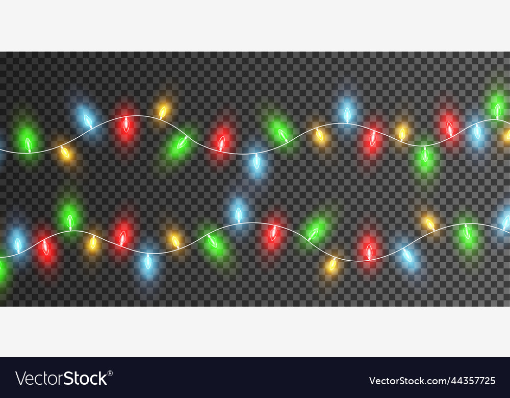 Christmas lights colorful garlands Royalty Free Vector Image