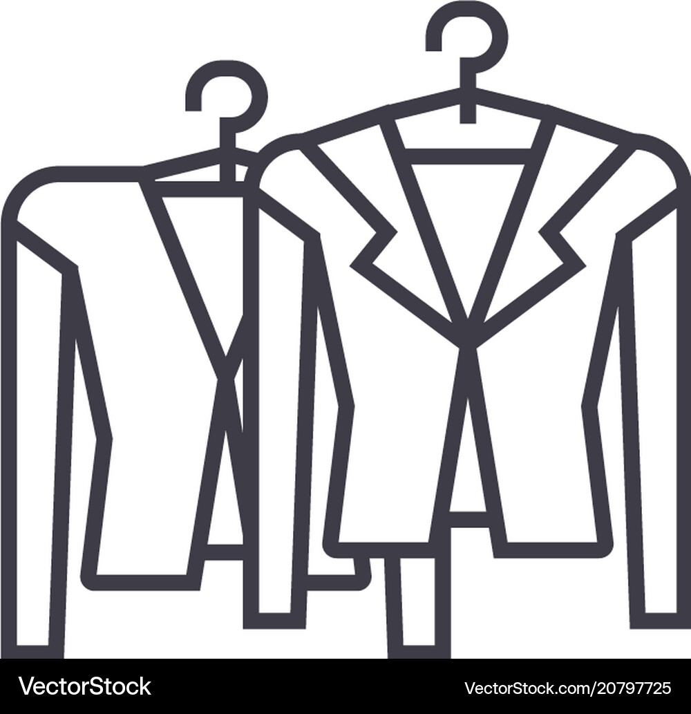 Clothing on racks line icon sign Royalty Free Vector Image