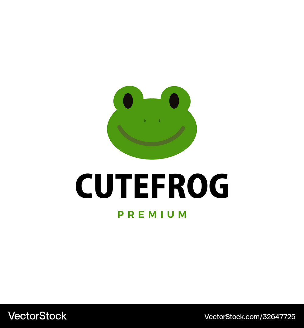 Cute frog cartoon logo icon Royalty Free Vector Image