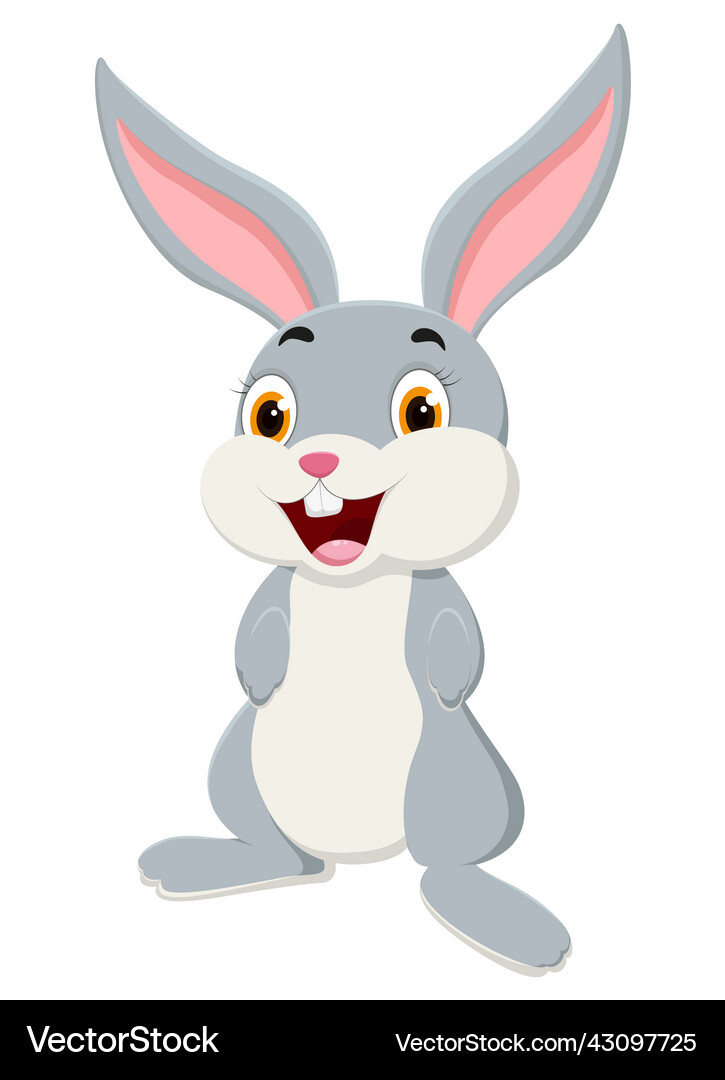 Cute rabbit cartoon isolated on white Royalty Free Vector