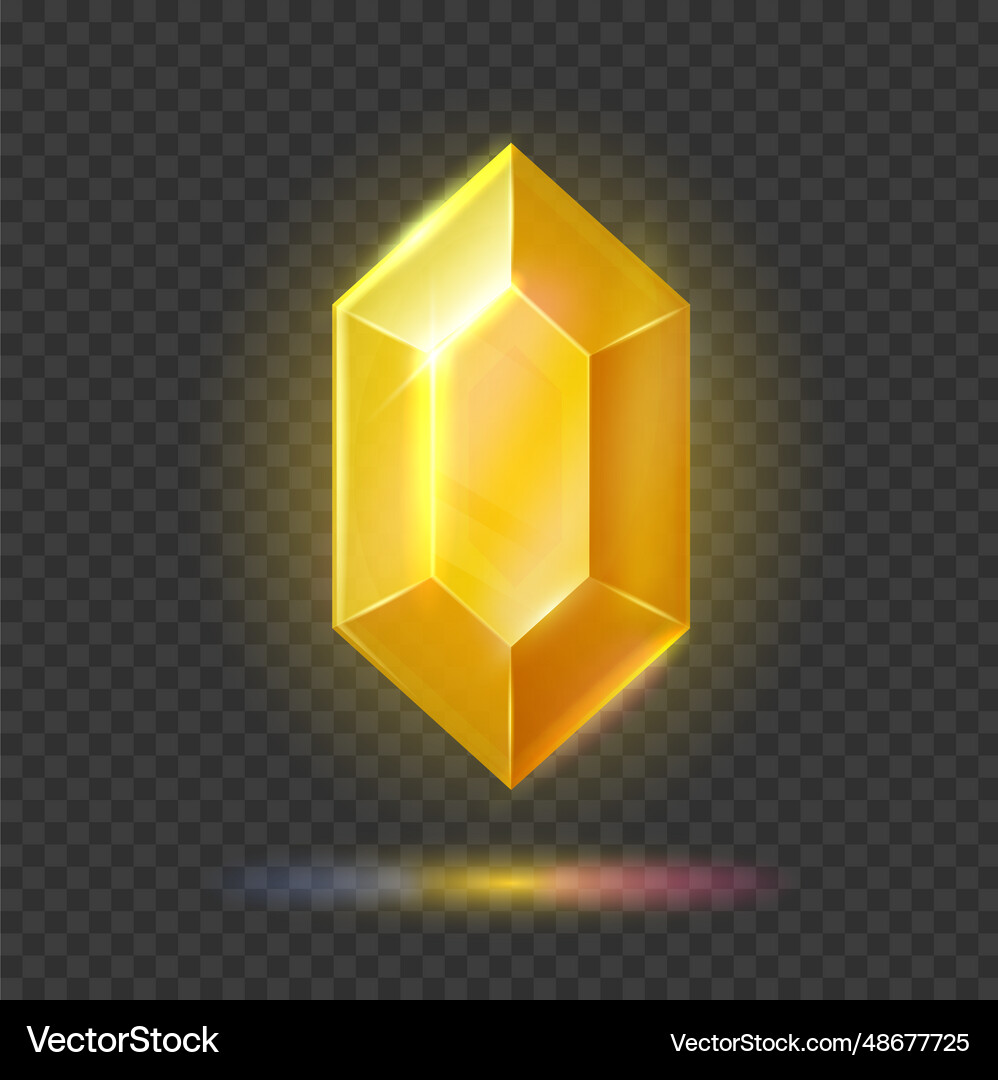 Elegant yellow shiny gem or magic crystal Vector Image