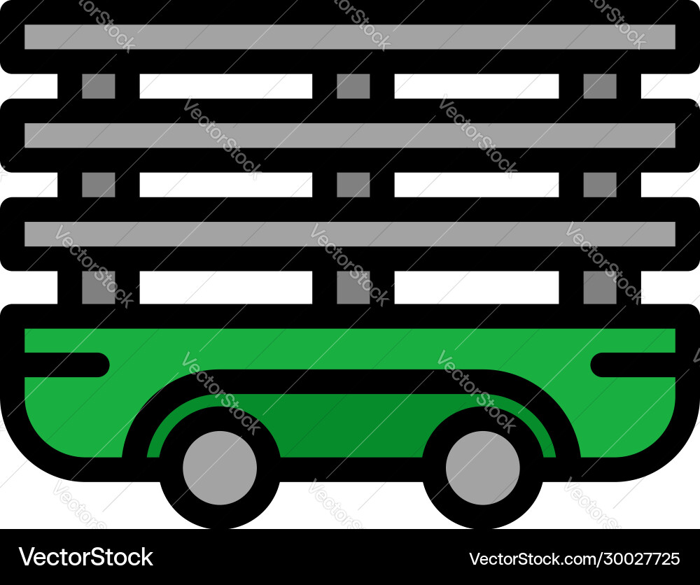 Farm empty trailer icon outline style Royalty Free Vector