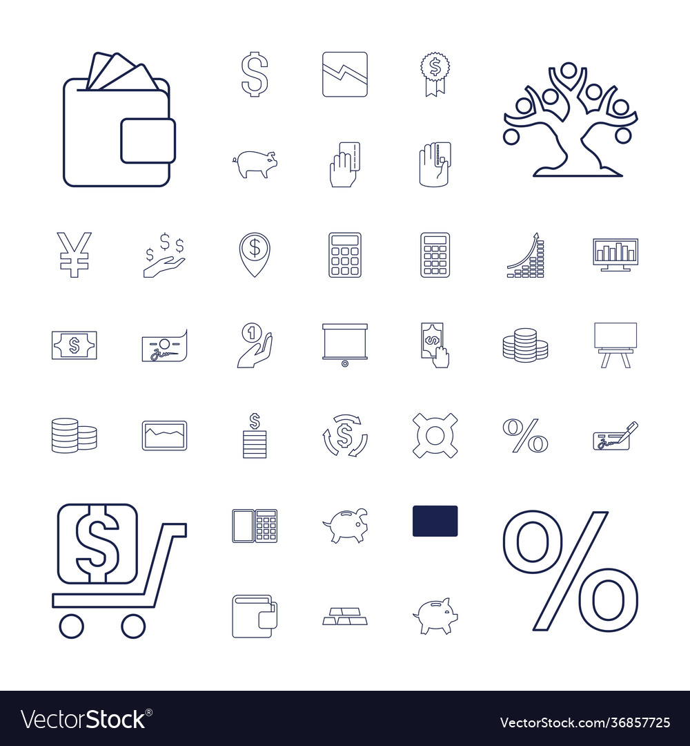Financial icons Royalty Free Vector Image - VectorStock