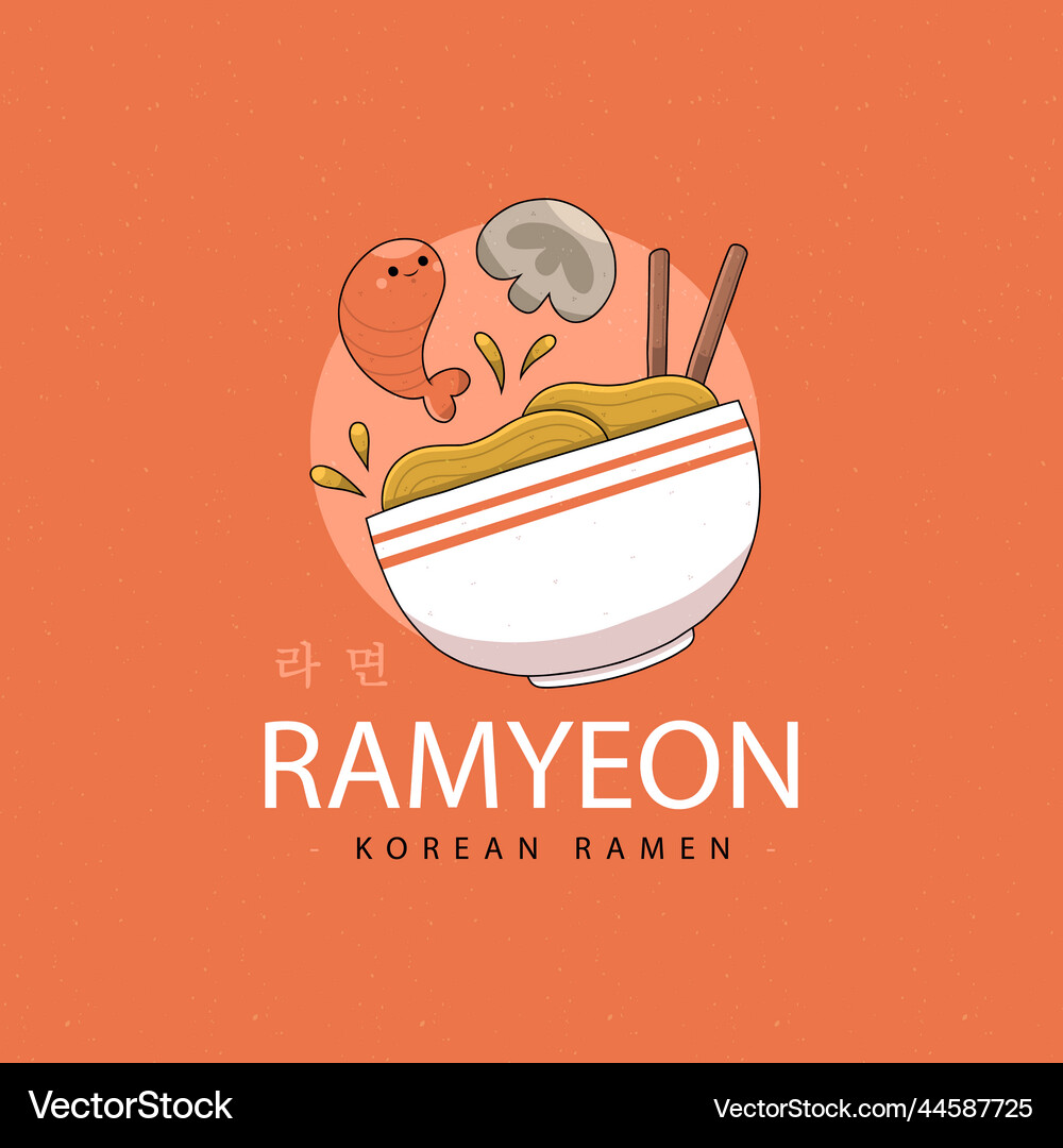 Korean Food Logo Free Vector | Hand Drawn Korean Food Logo