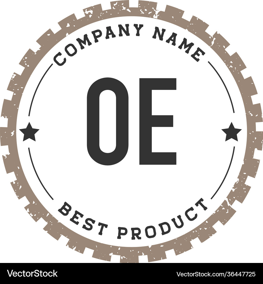 Initial letter oe gear vintage logo concept Vector Image