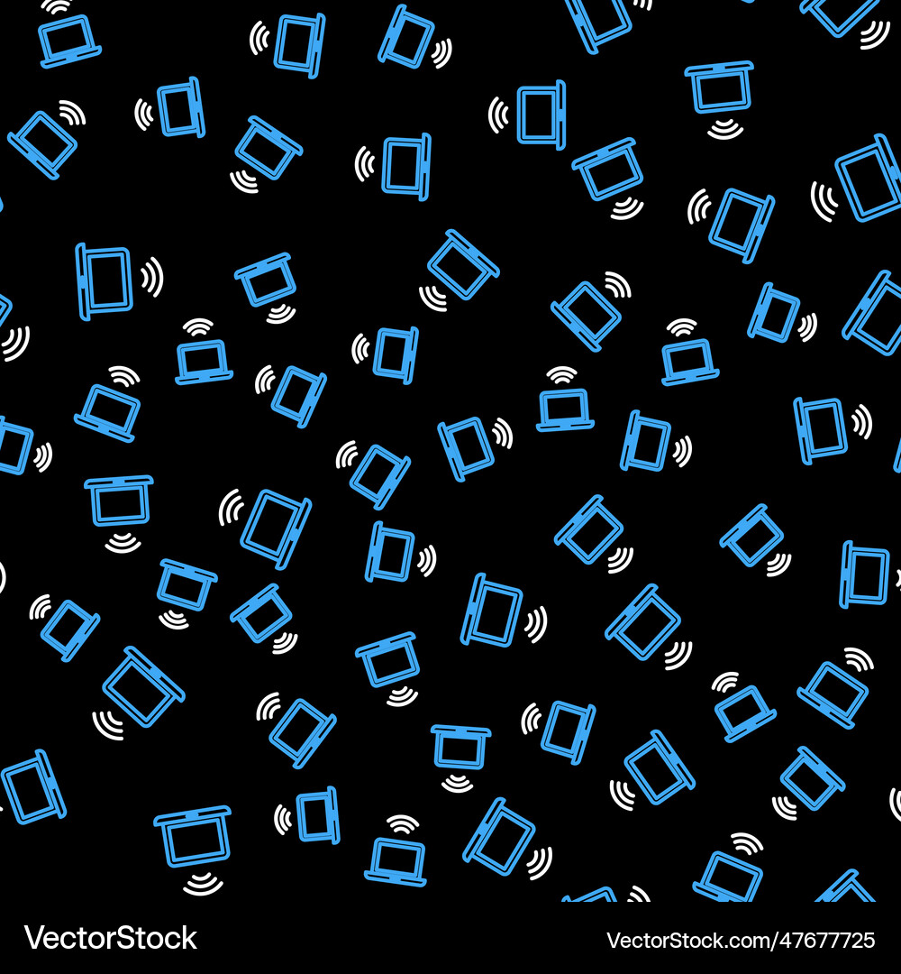 Line wireless laptop icon isolated seamless Vector Image