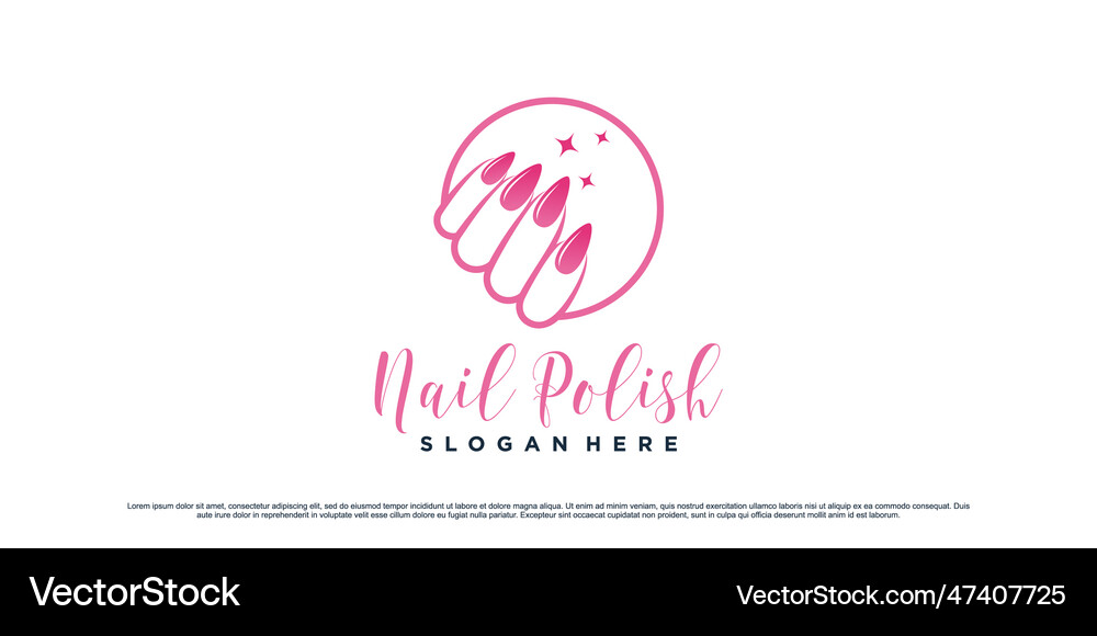 Nail polish logo design for art studio Royalty Free Vector