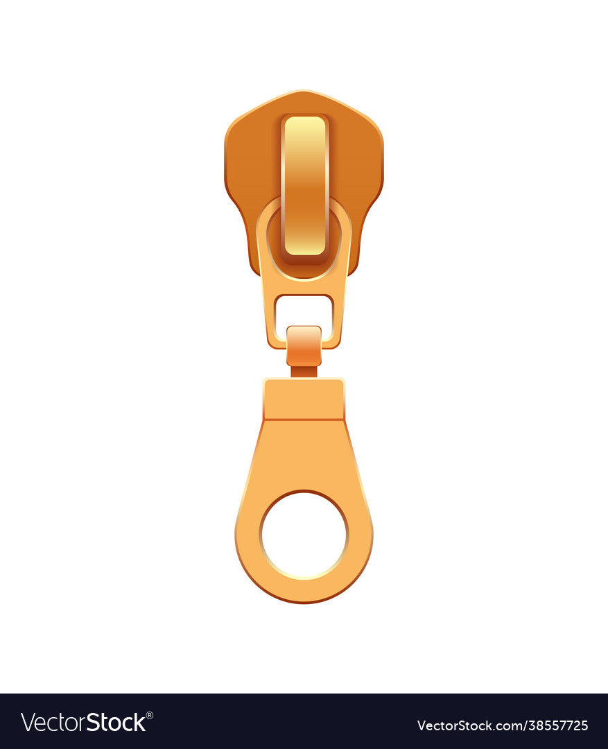 Realistic zipper puller Royalty Free Vector Image