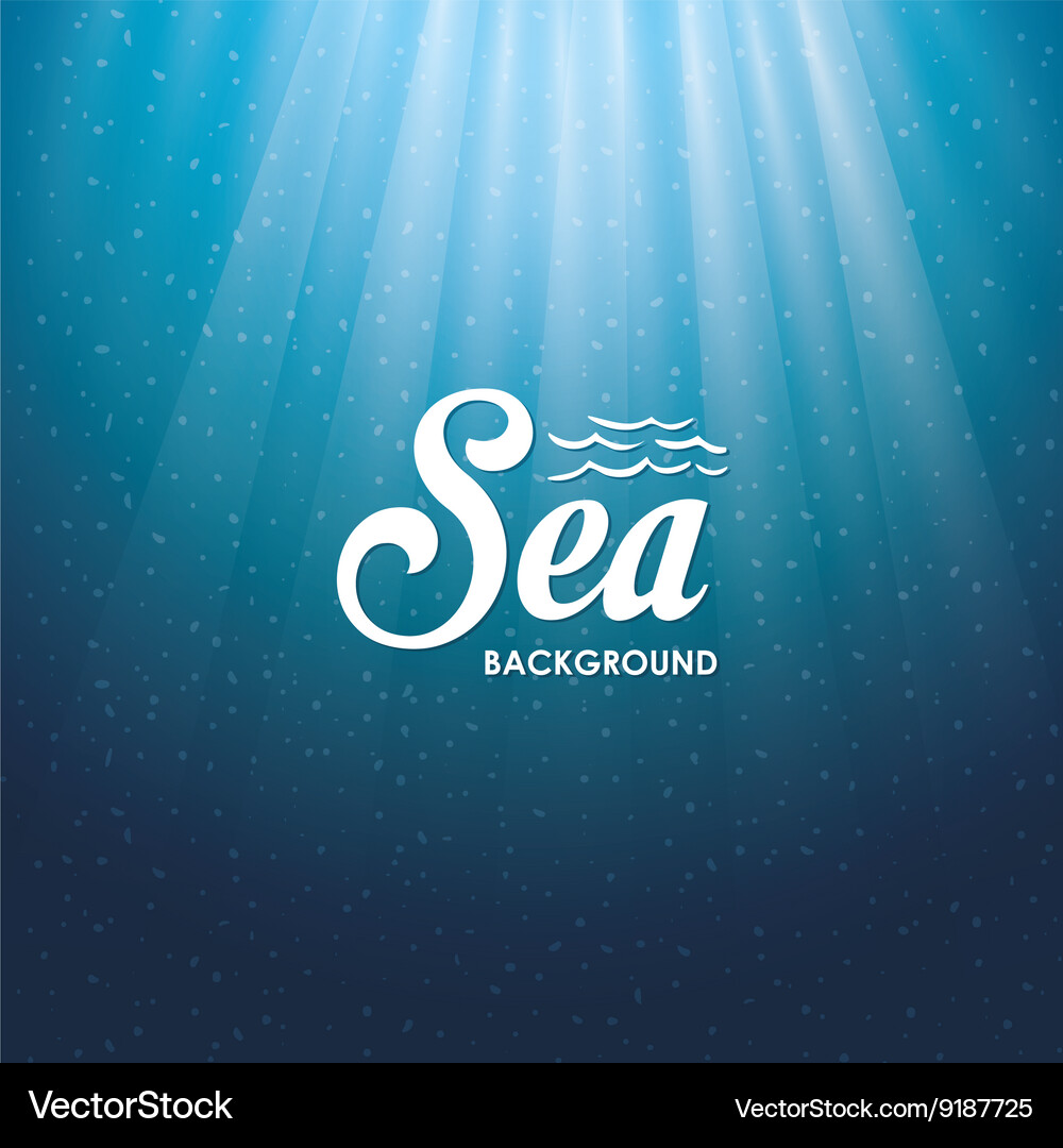 Sea design blue background colorful Royalty Free Vector