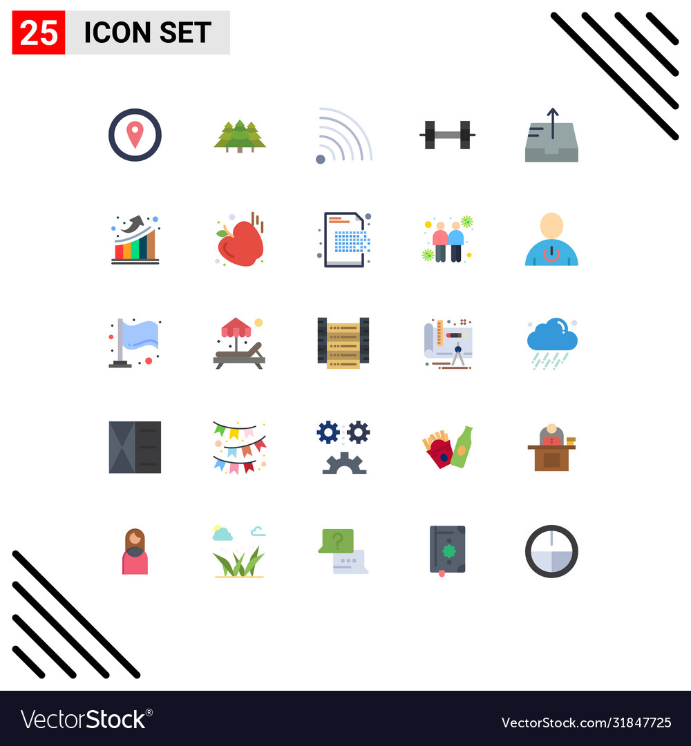 Stock icon pack 25 line signs and symbols for Vector Image