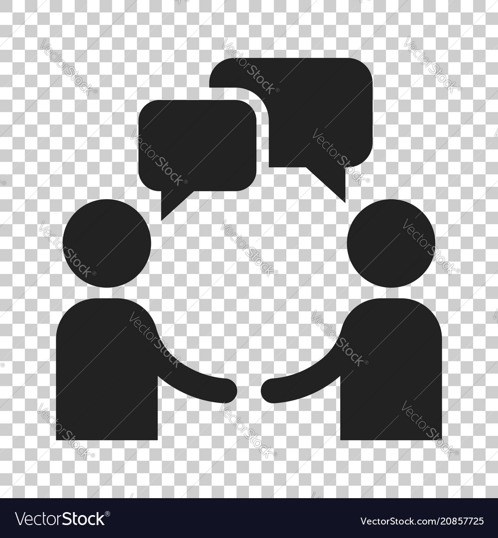 Talk people icon in flat style man with speech Vector Image Talk people icon in flat style man with speech Vector Image