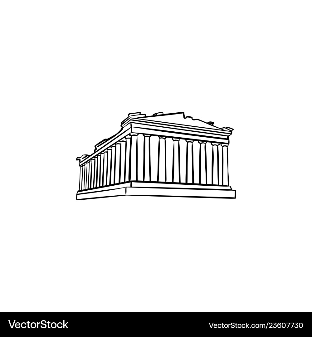 Acropolis in athens hand drawn outline doodle icon