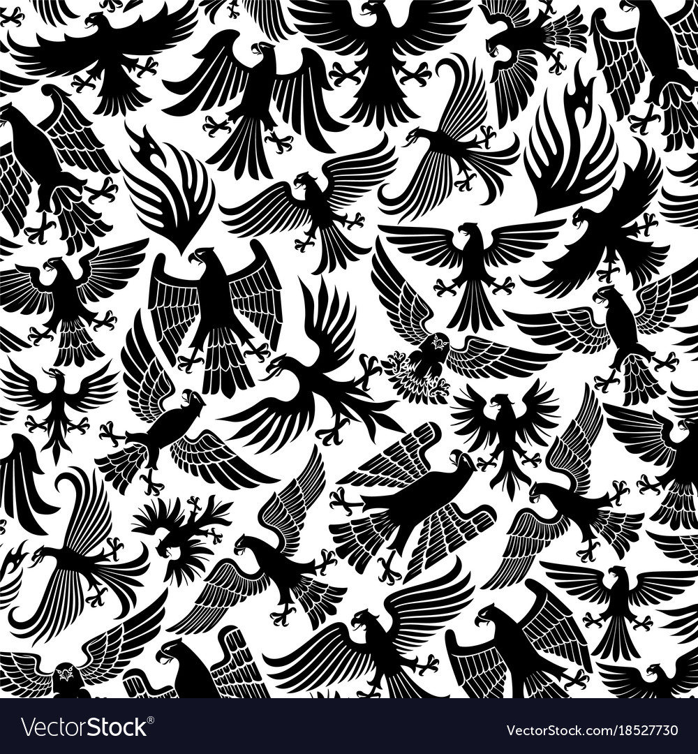 Background pattern with eagles icons Royalty Free Vector