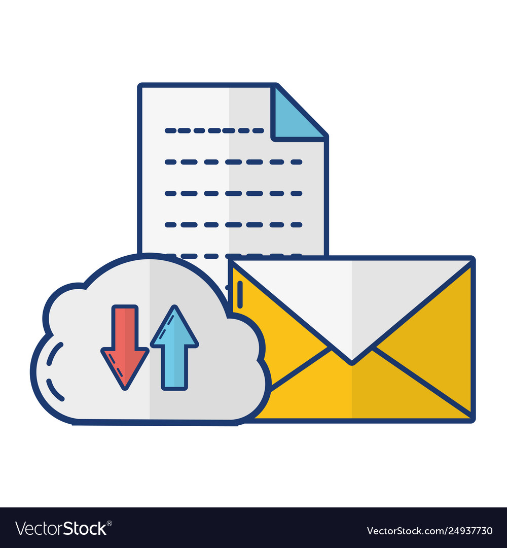 Cloud computing data email Royalty Free Vector Image