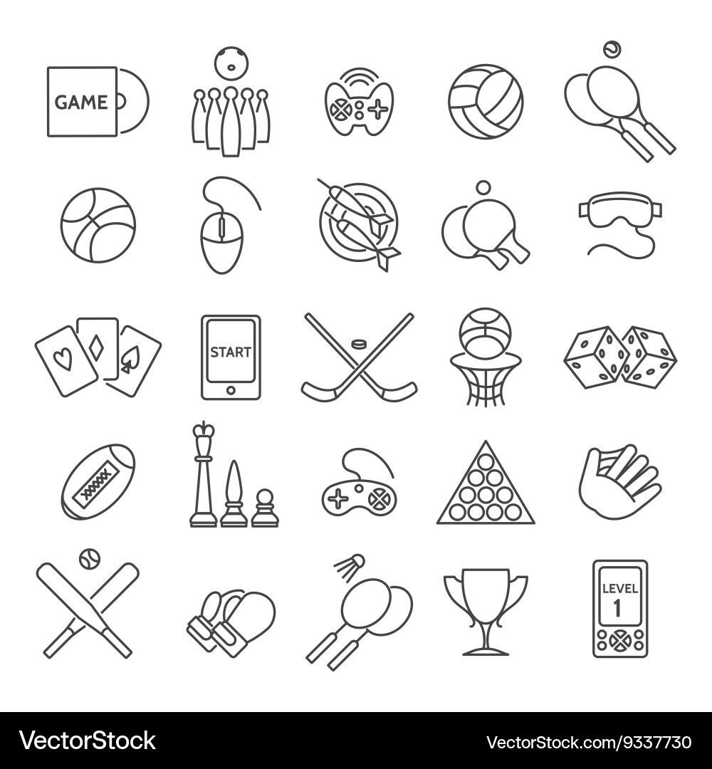 Computer and sports games icons Royalty Free Vector Image