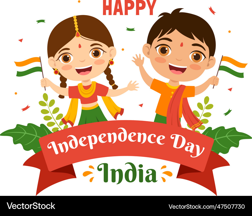 Happy independence day india on 15 august Vector Image