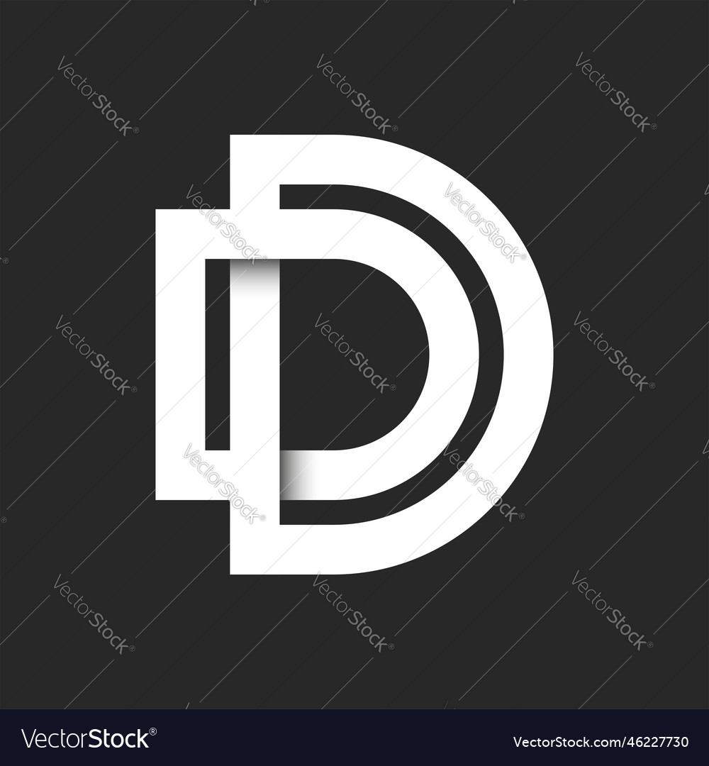 Initials letters dd shape logo monogram two Vector Image
