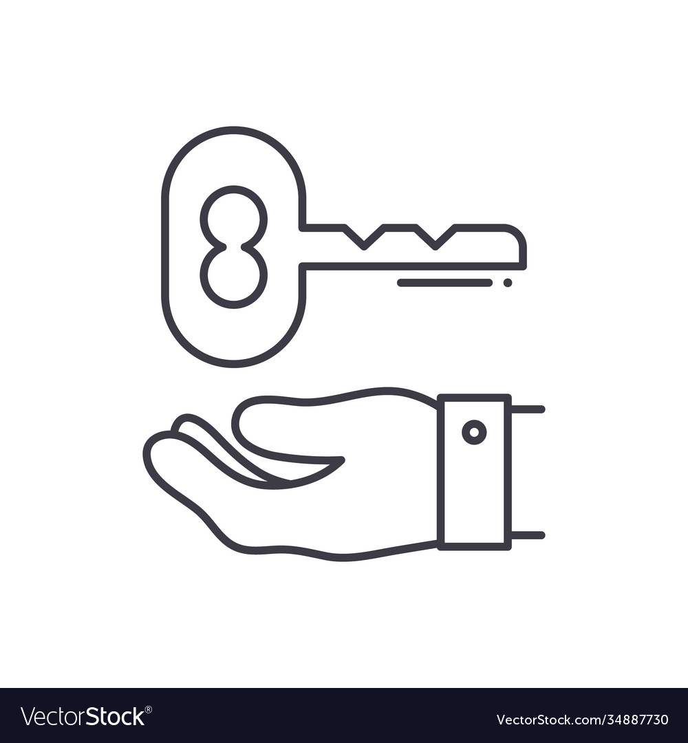 Key decision icon linear isolated Royalty Free Vector Image Key decision icon linear isolated Royalty Free Vector Image