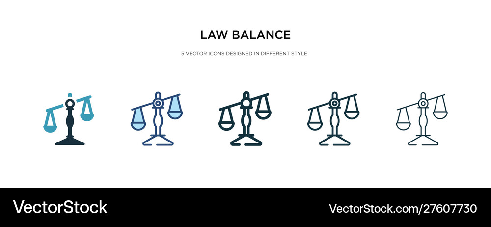Law balance icon in different style two colored Vector Image