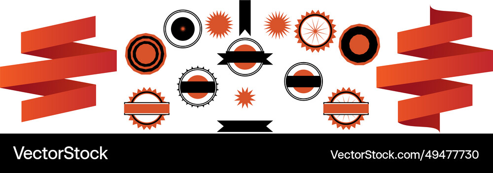 Logo retro vintage resource for banner red Vector Image