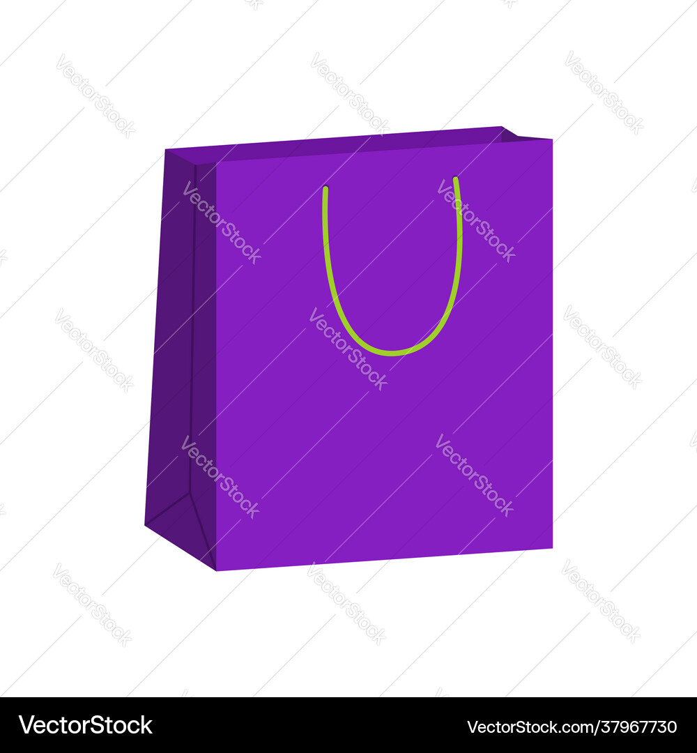 Violet shopping bag isolated on white background Vector Image