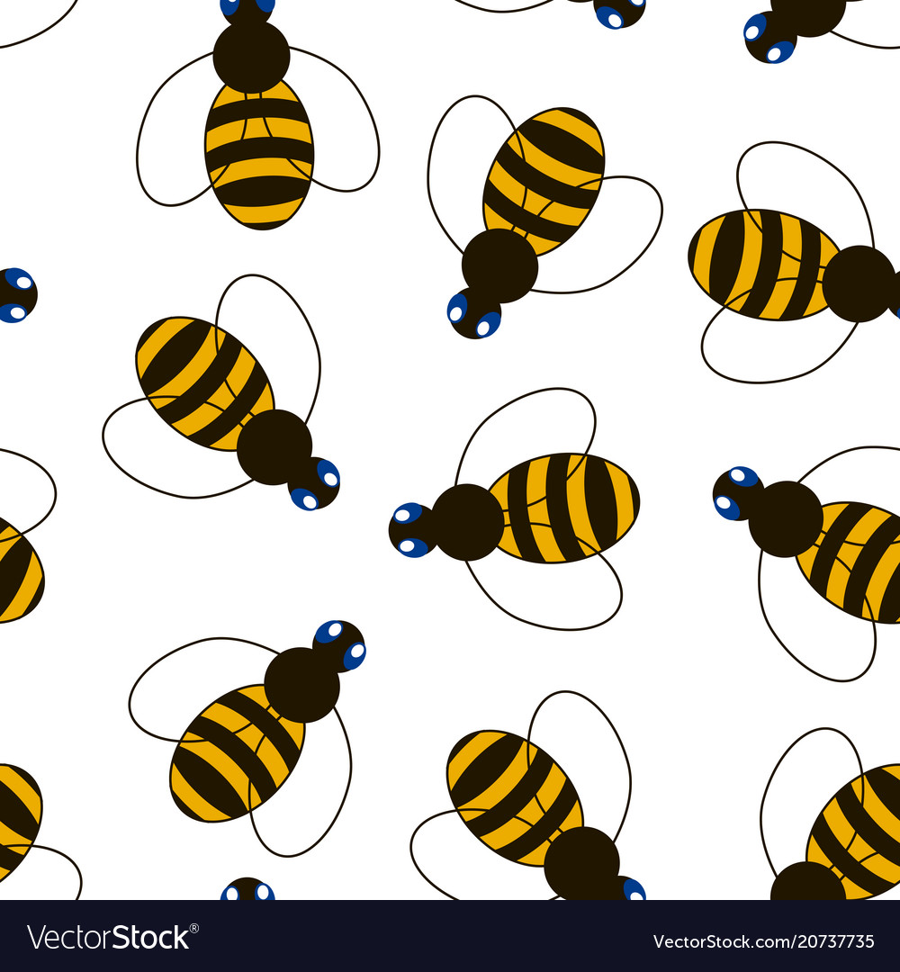 Bee pattern Royalty Free Vector Image - VectorStock
