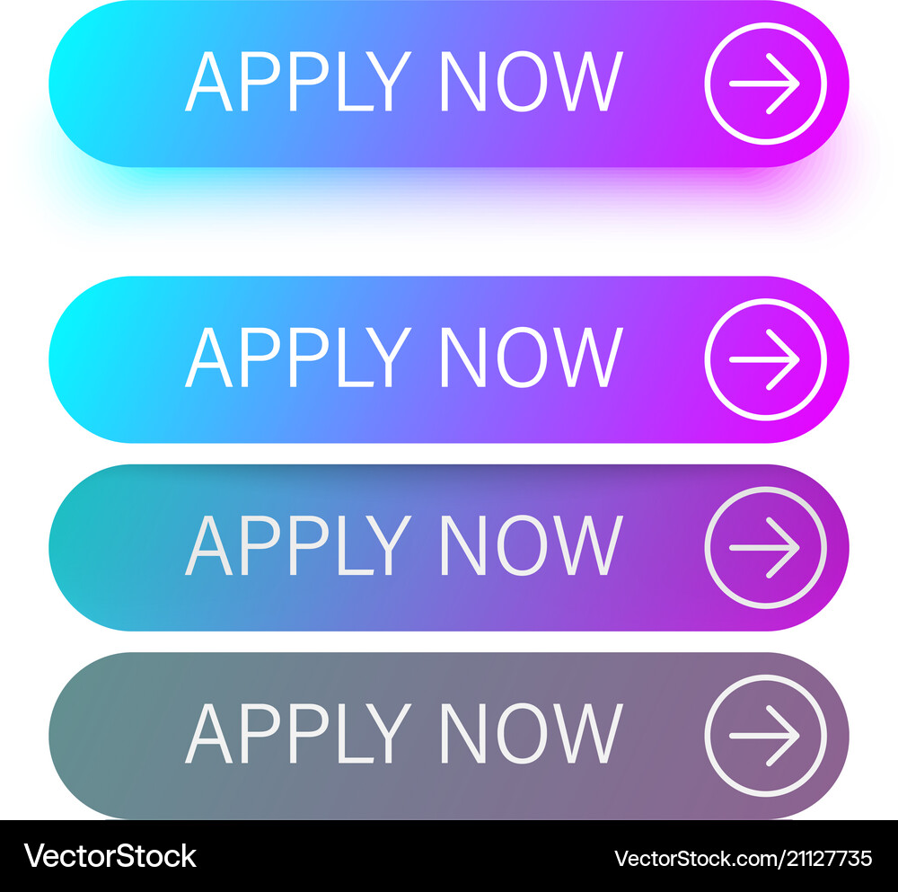 Blue and purple apply now buttons isolated Vector Image