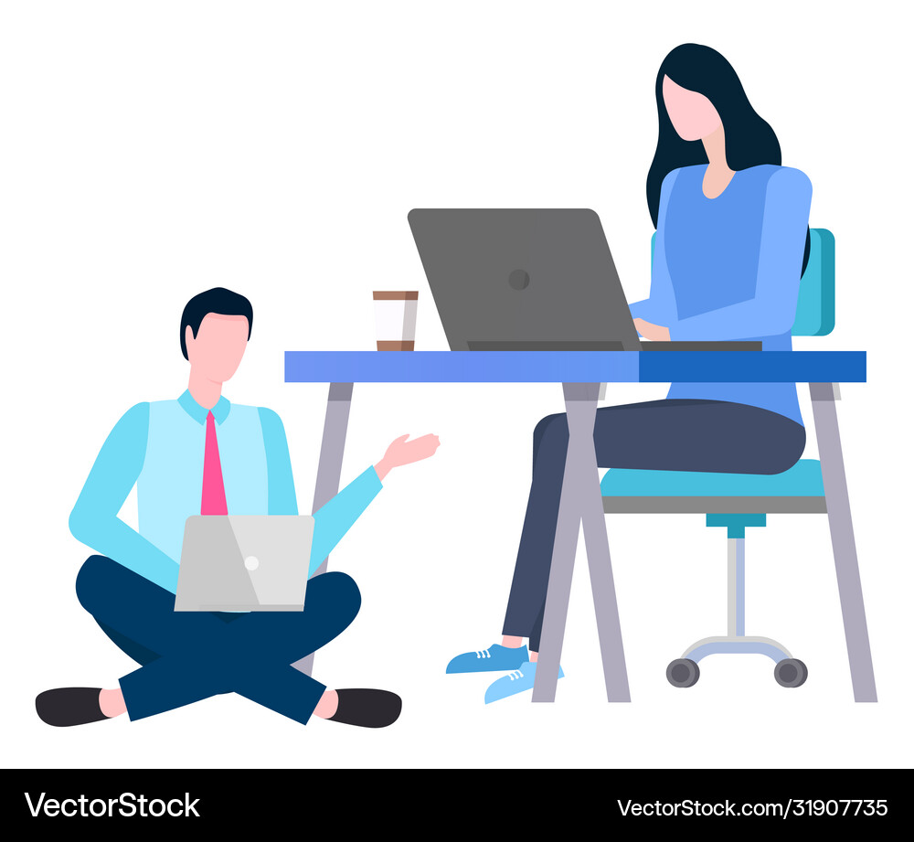 Brokers discussing trades sales isolated Vector Image