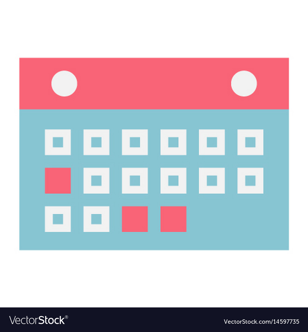 Calendar flat icon mobile and website button Vector Image