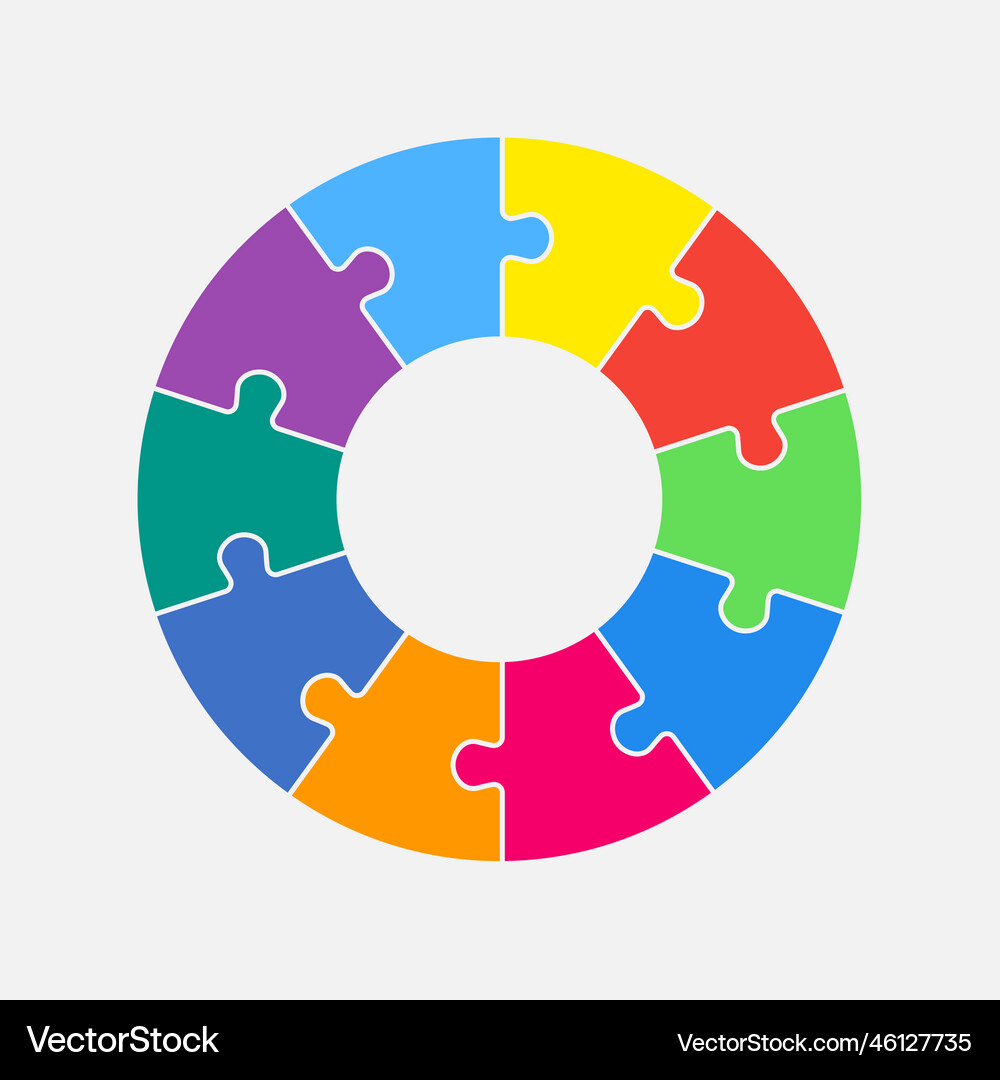Diagram infographic for 10 steps circle puzzle Vector Image