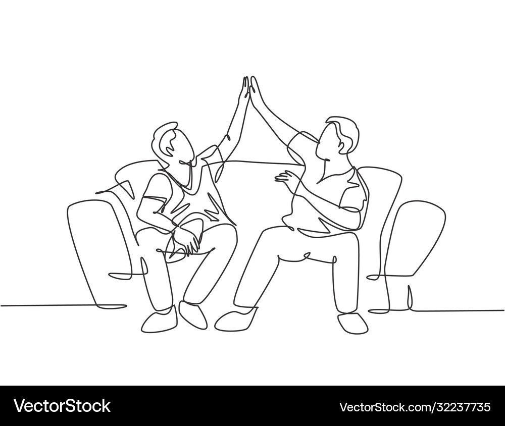 Fans club concept one single line drawing Vector Image