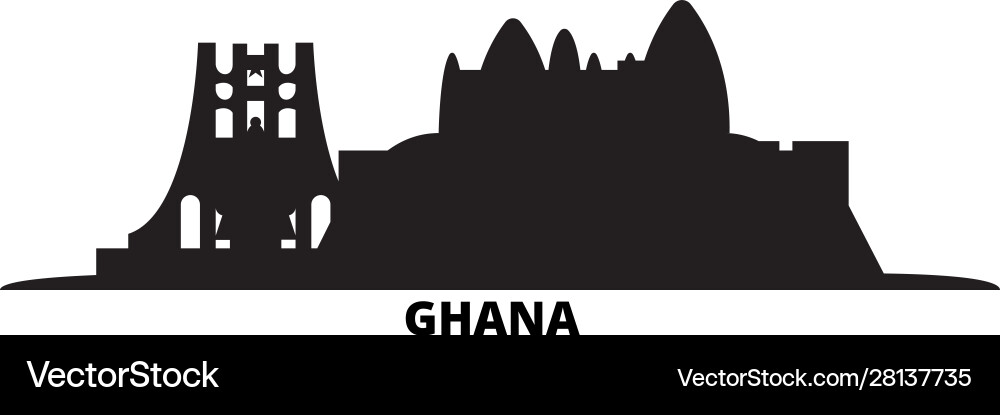 Ghana city skyline isolated Royalty Free Vector Image