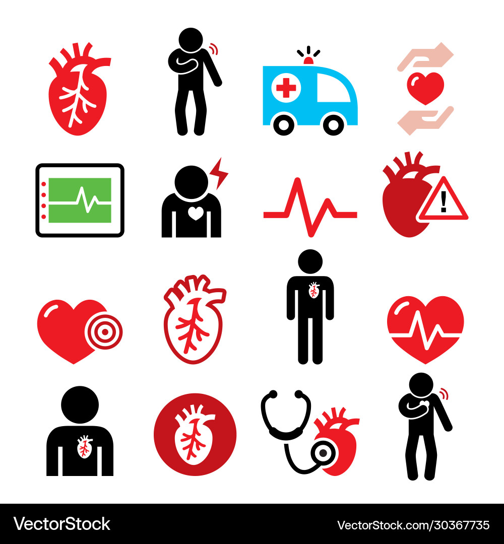 Heart disease heart attack cardiovascular diseas Vector Image