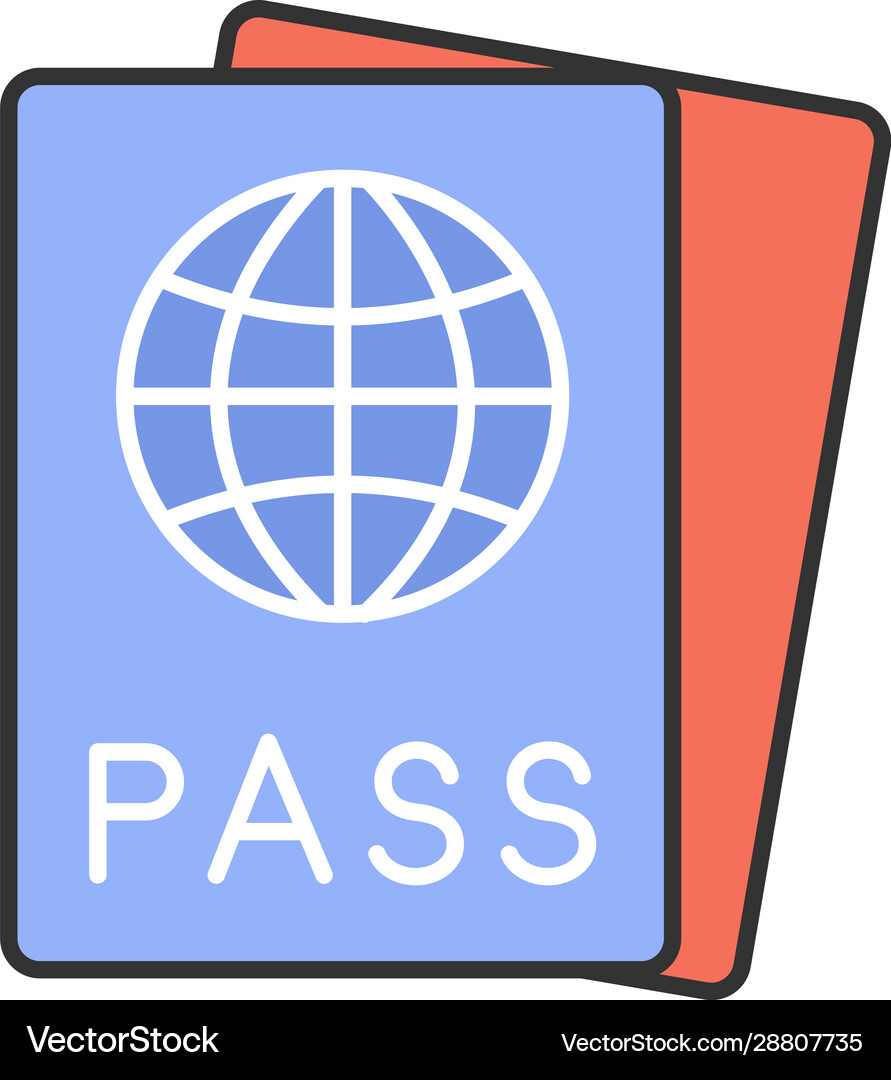 International passport color icon Royalty Free Vector Image