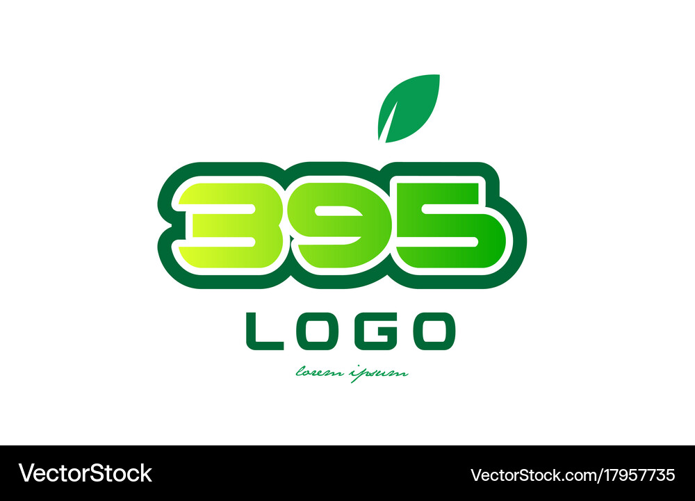Number 395 numeral digit logo icon design Vector Image