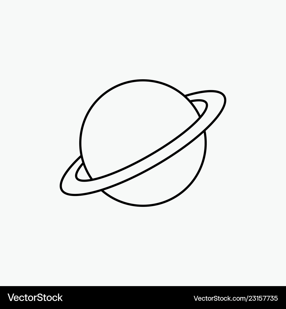 Planet space moon flag mars line icon isolated Vector Image
