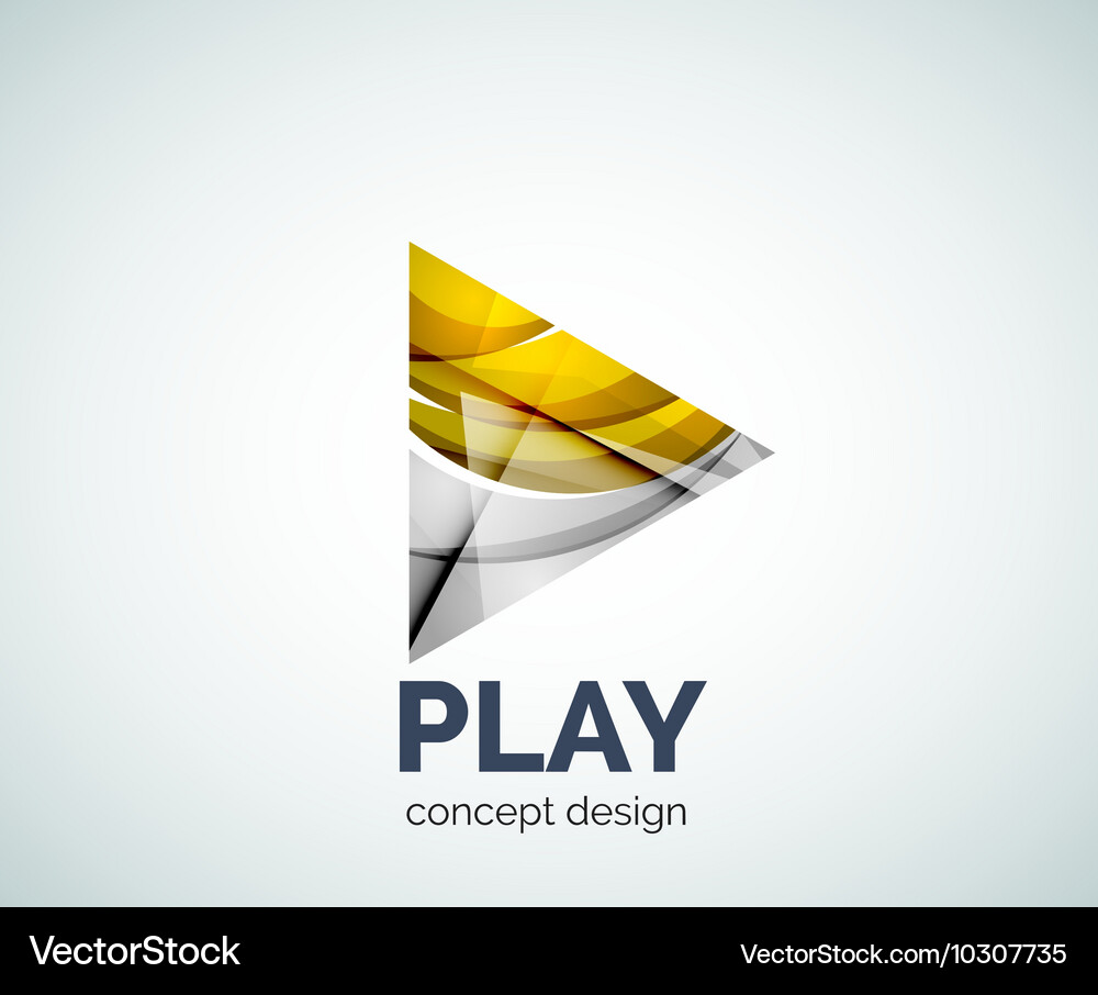 Play button logo business branding icon Royalty Free Vector