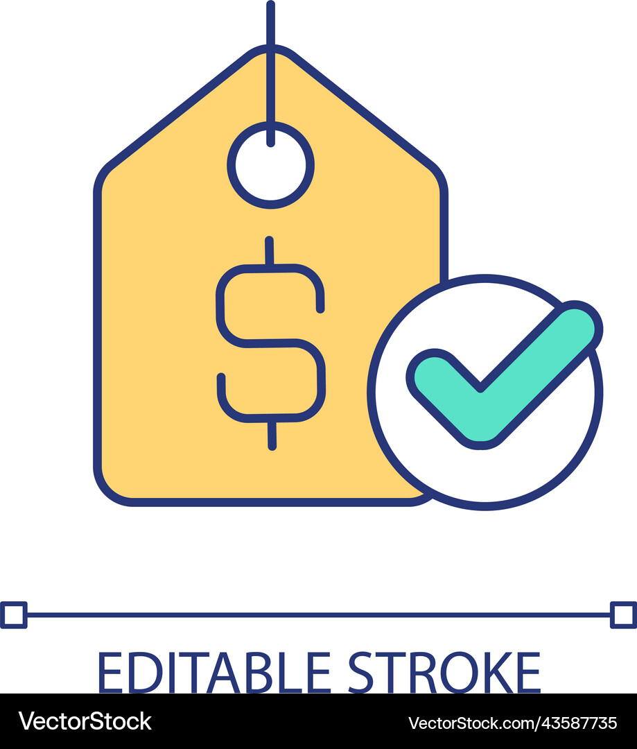 Price control rgb color icon Royalty Free Vector Image