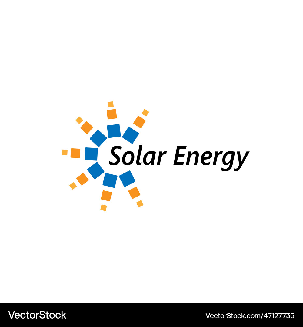 Solar san energy logo technology symbol Royalty Free Vector