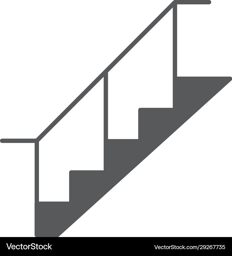 Stairs with handrail icon symbol isolated Vector Image