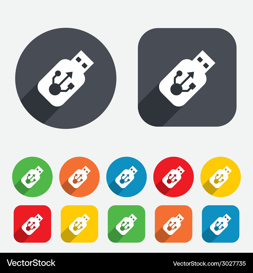 Usb sign icon flash drive stick symbol Royalty Free Vector