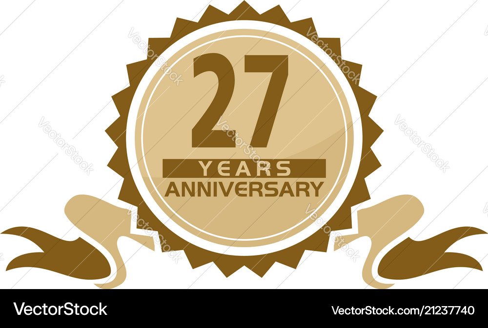 27 years ribbon anniversary Royalty Free Vector Image