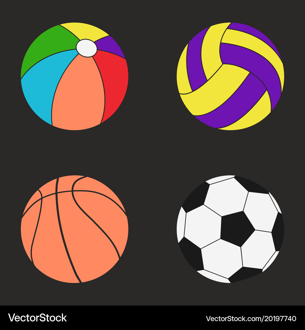 Balls set color Royalty Free Vector Image - VectorStock