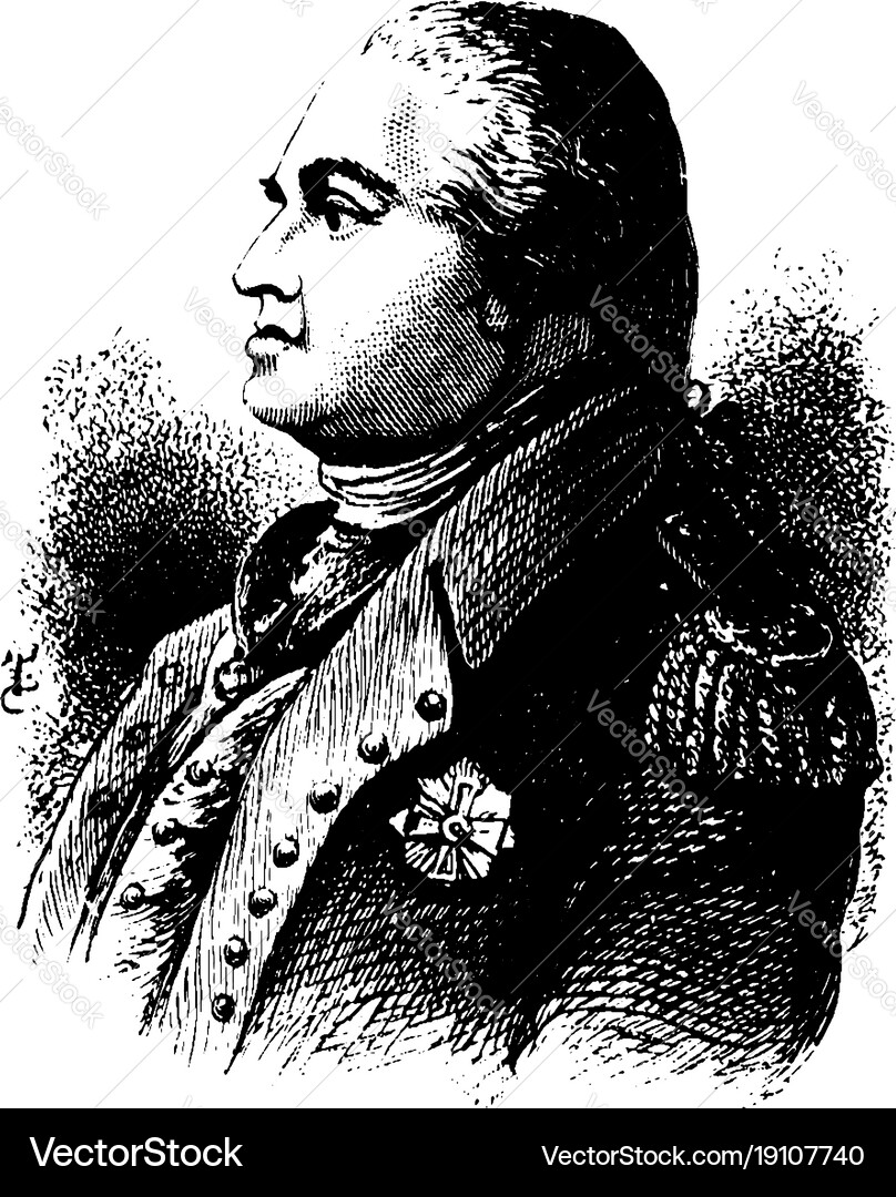 Baron von steuben vintage Royalty Free Vector Image