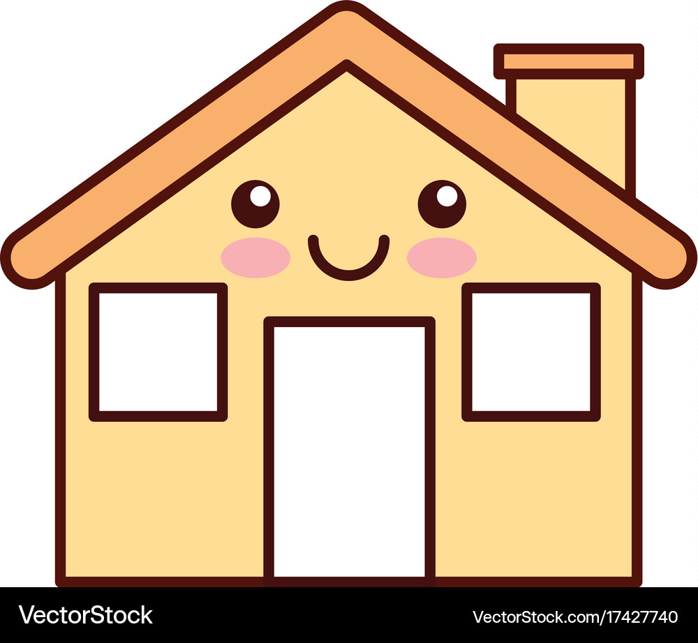 Cartoon cabin house chimney comic Royalty Free Vector Image