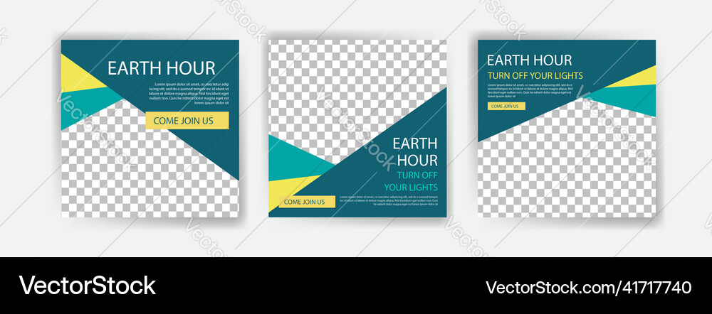 Earth hour banner climate change awareness Vector Image