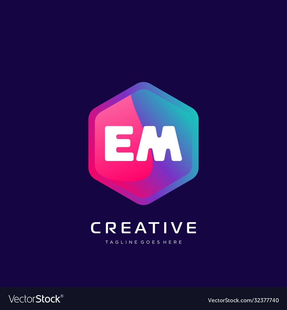 Em initial logo with colorful template Royalty Free Vector Em initial logo with colorful template Royalty Free Vector